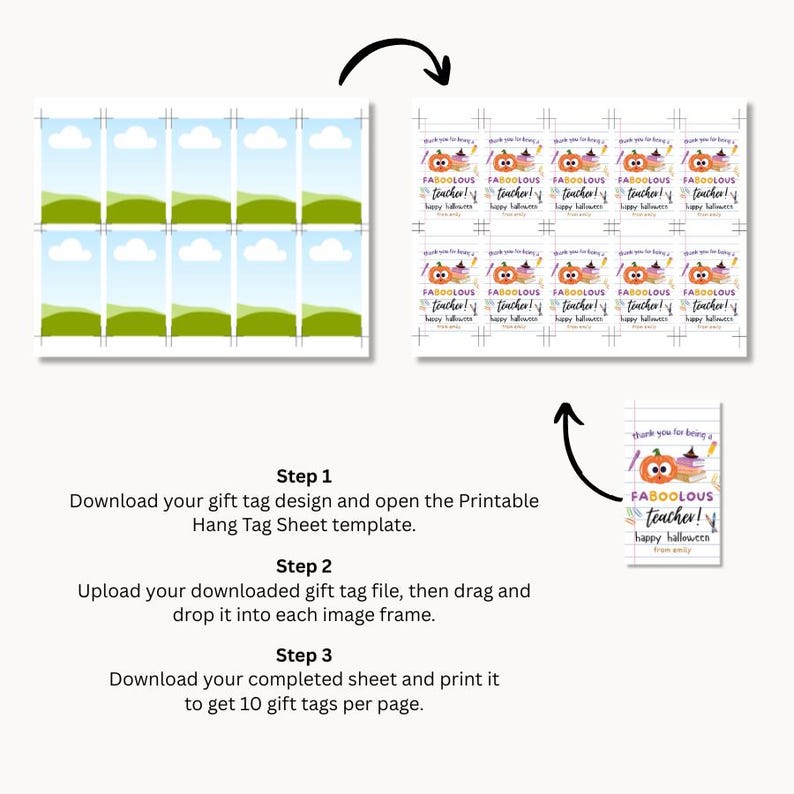 Editable Faboolous Halloween Teacher Gift Tag, Happy Halloween Thank ...