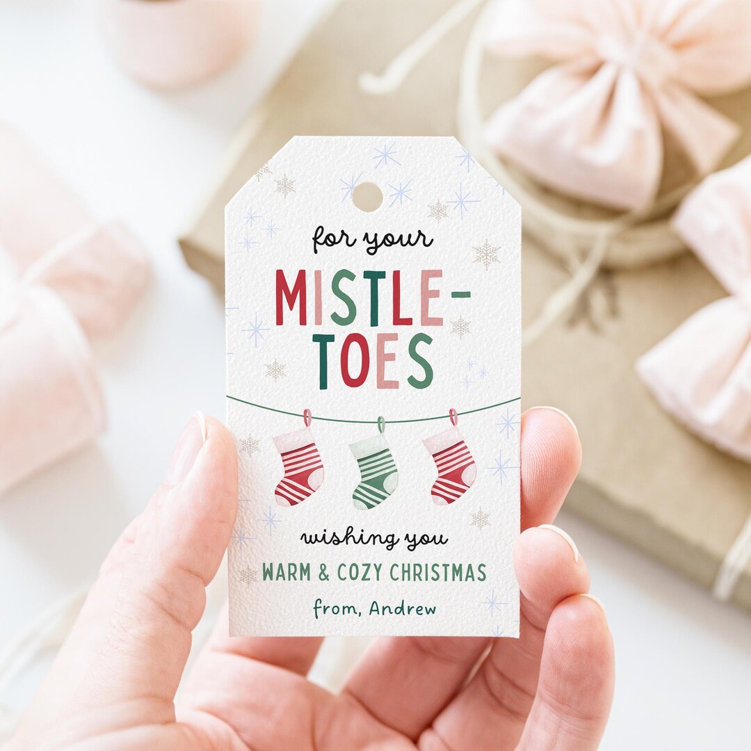 Editable for Your Mistle-toes Christmas Gift Tag, Christmas Socks Gift ...
