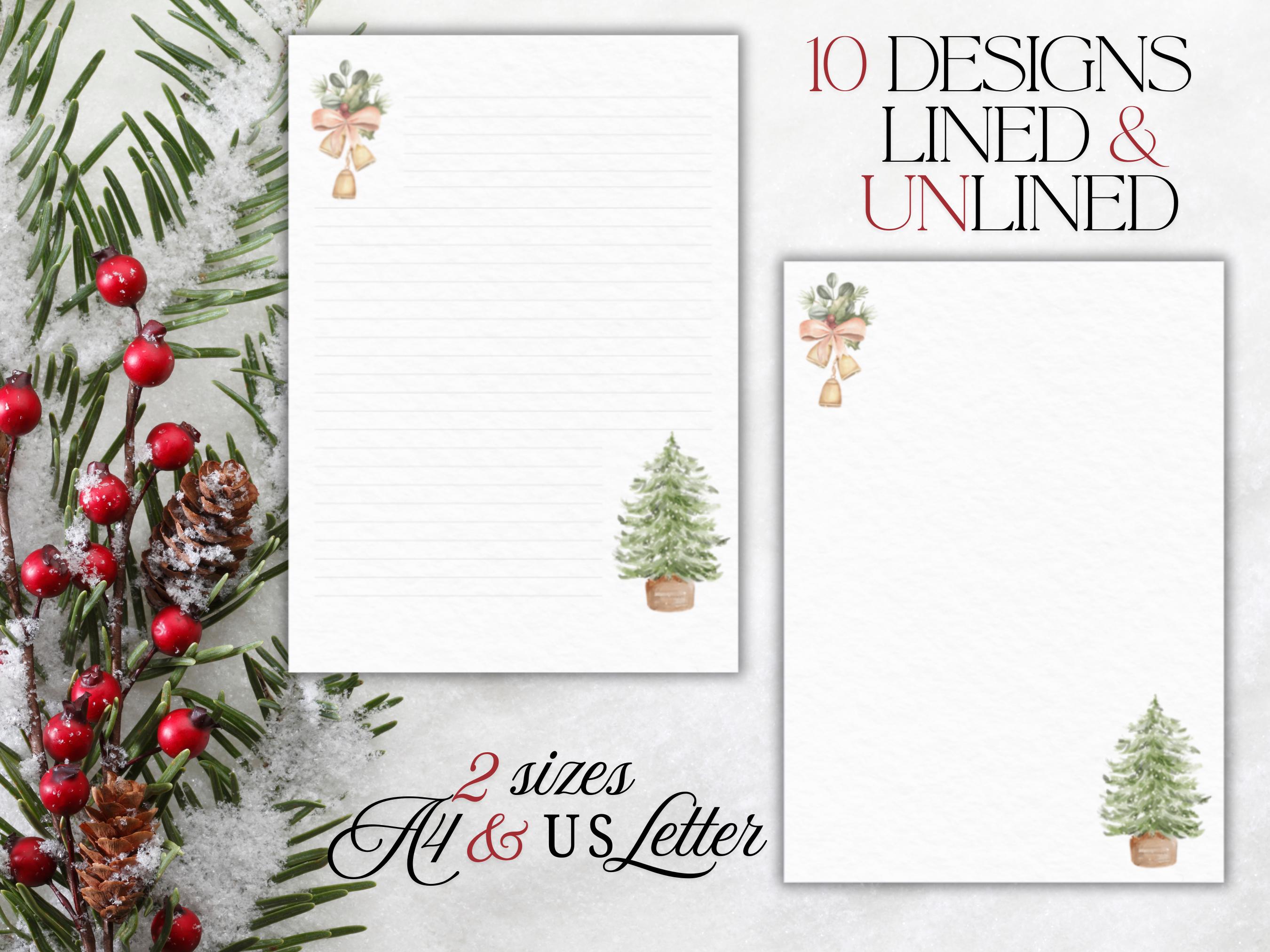 Festive Christmas Stationery Set – Printable Holiday Writing Paper ...
