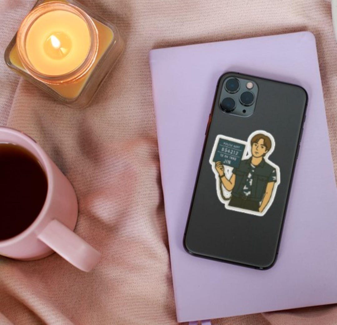 Jin BTS Mugshot Sticker, Edgy Fan Art - Etsy