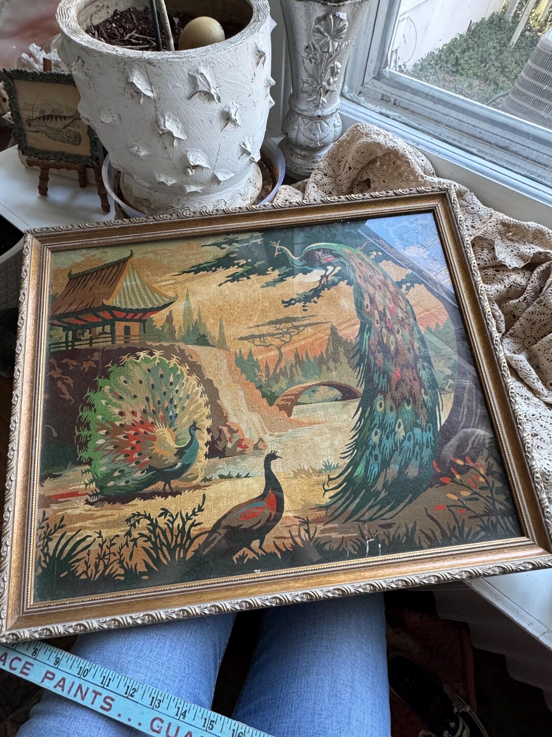 The Peacocks Have Come to Show off Vintage 1950s Framed Paint by Number ...