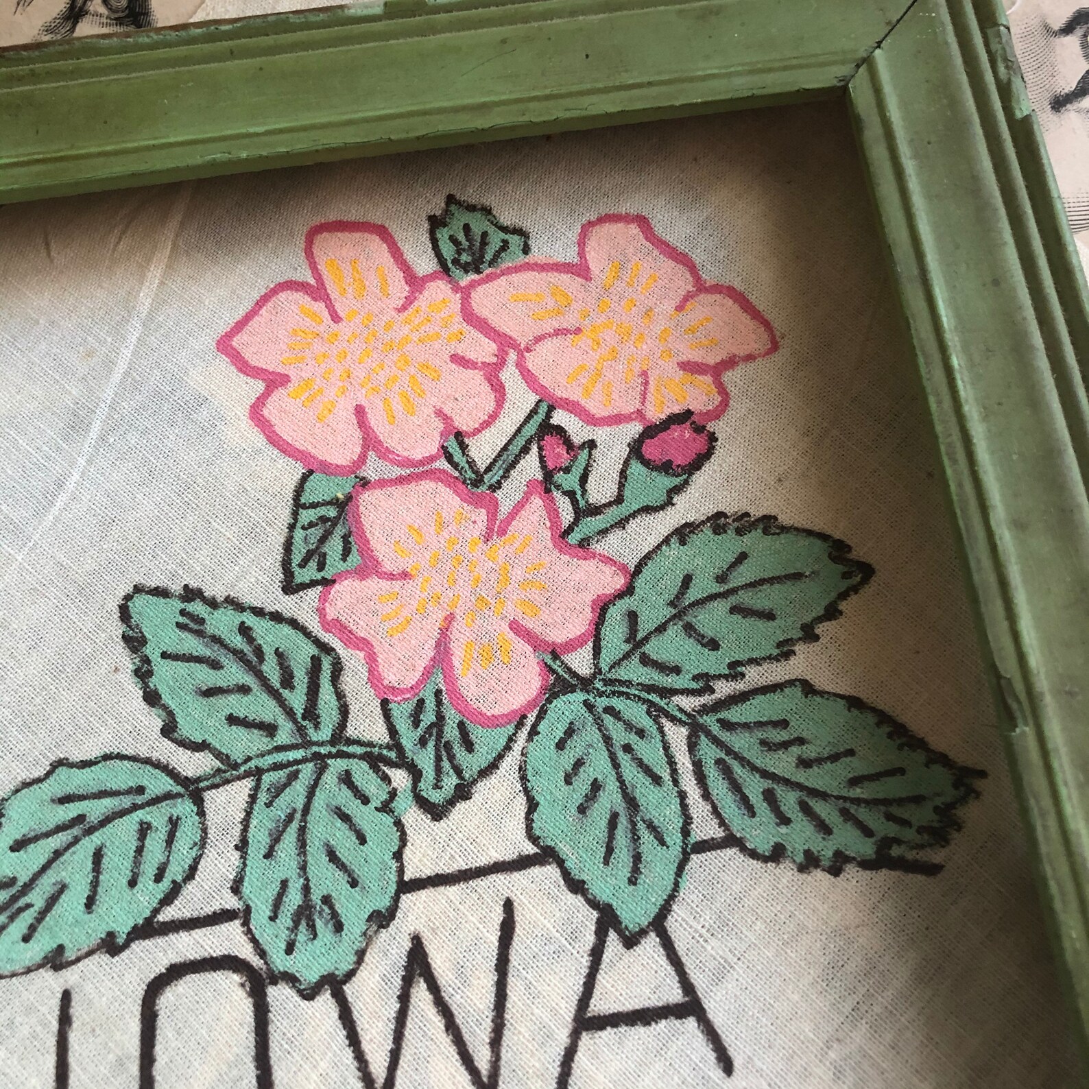 Frame It or Finish It Vintage Iowa State Flower Quilt Piece - Etsy