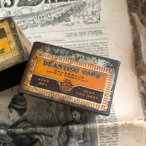 I’ll Send You One Antique EMPTY Atlas Blasting Caps Tin Rust and All - Etsy