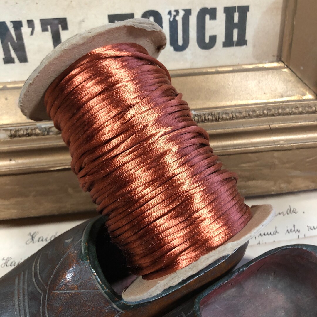 A Spool of Vintage Copper Satin Rat Tail Trim Cord - Etsy