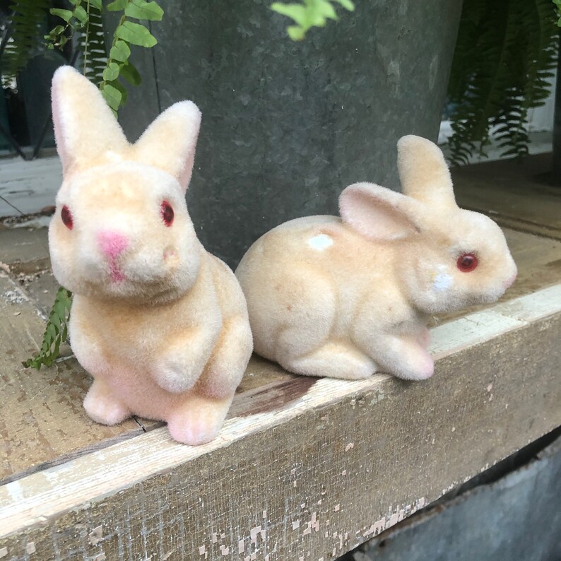 These Little Vintage Flocked Bunny Banks Are Ready for Your - Etsy