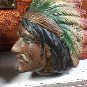 These Vintage Chalkware Plaster Native American Indian Wall Plaques Are ...