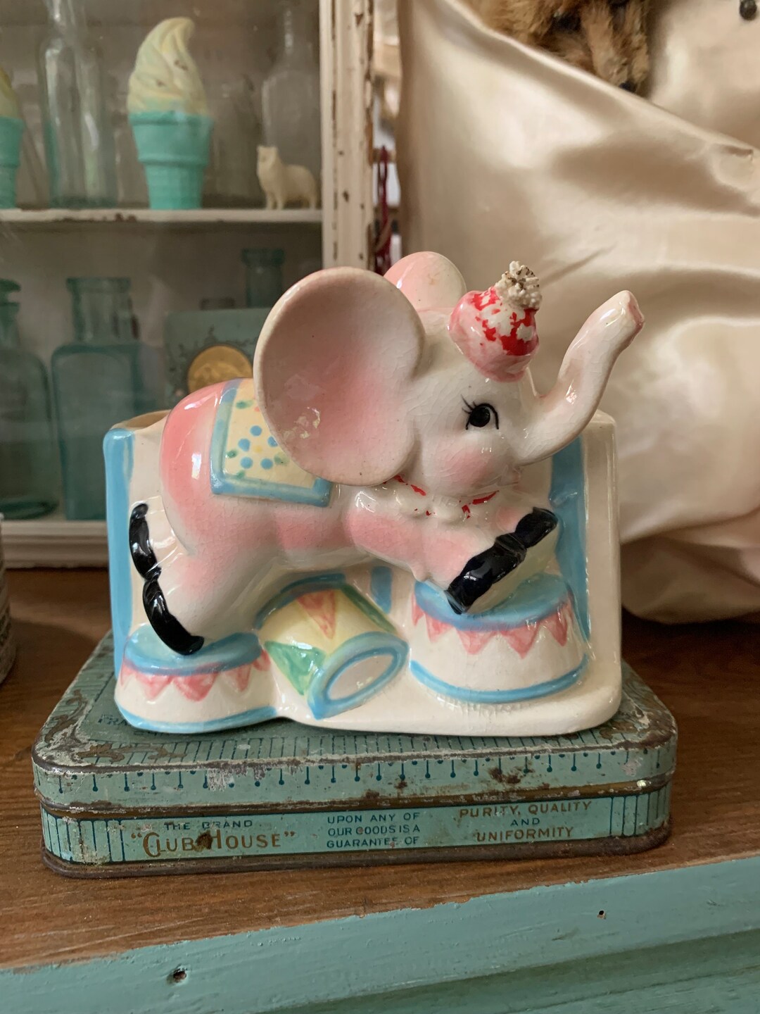 Dear Lort He’s Adorable Vintage Pink Elephant Circus Planter - Etsy