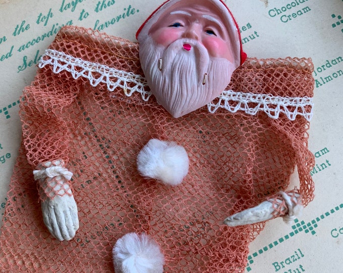 Here’s A Rare Site NOS Celluloid Santa Face Mesh Christmas Treat Bag - Etsy