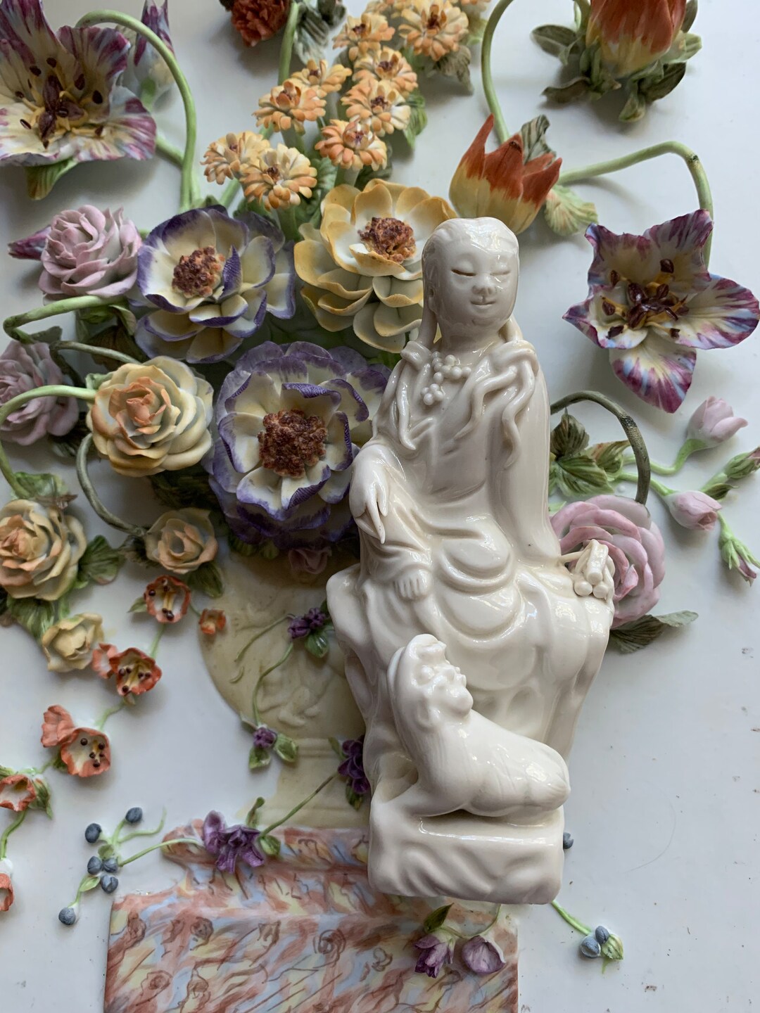Antique Chinese Dehua Blanc De Chine Porcelain Standing Guanyin/kwan ...