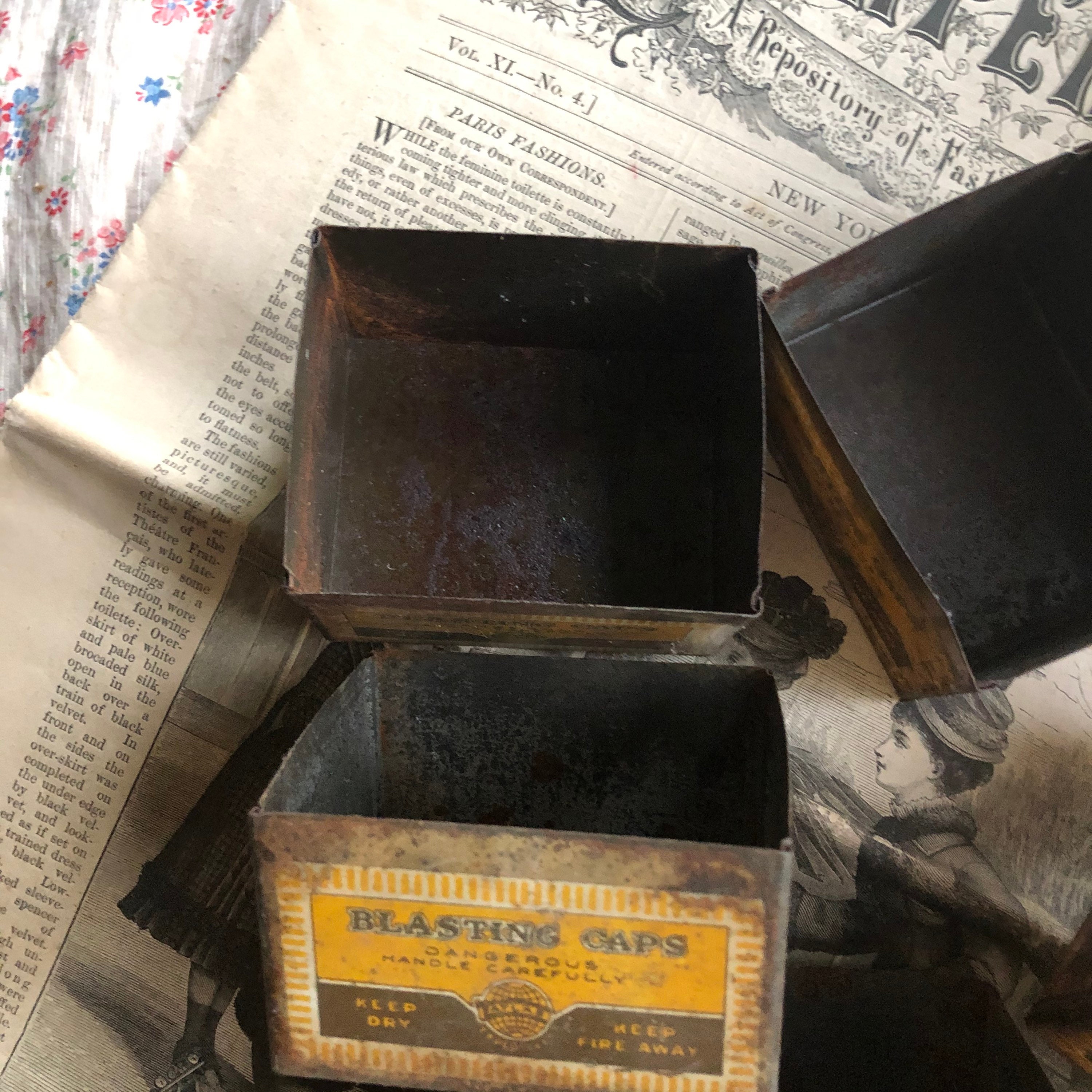 I’ll Send You One Antique EMPTY Atlas Blasting Caps Tin Rust and All - Etsy