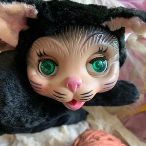 The Elusive Rubber Faced Black Cat Vintage Plush Toy - Etsy