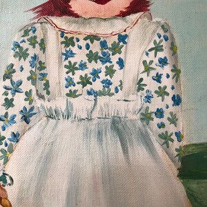 I Just Loved Her Ho Hum Look Vintage Folk Art Raggedy Ann Oil Painting ...