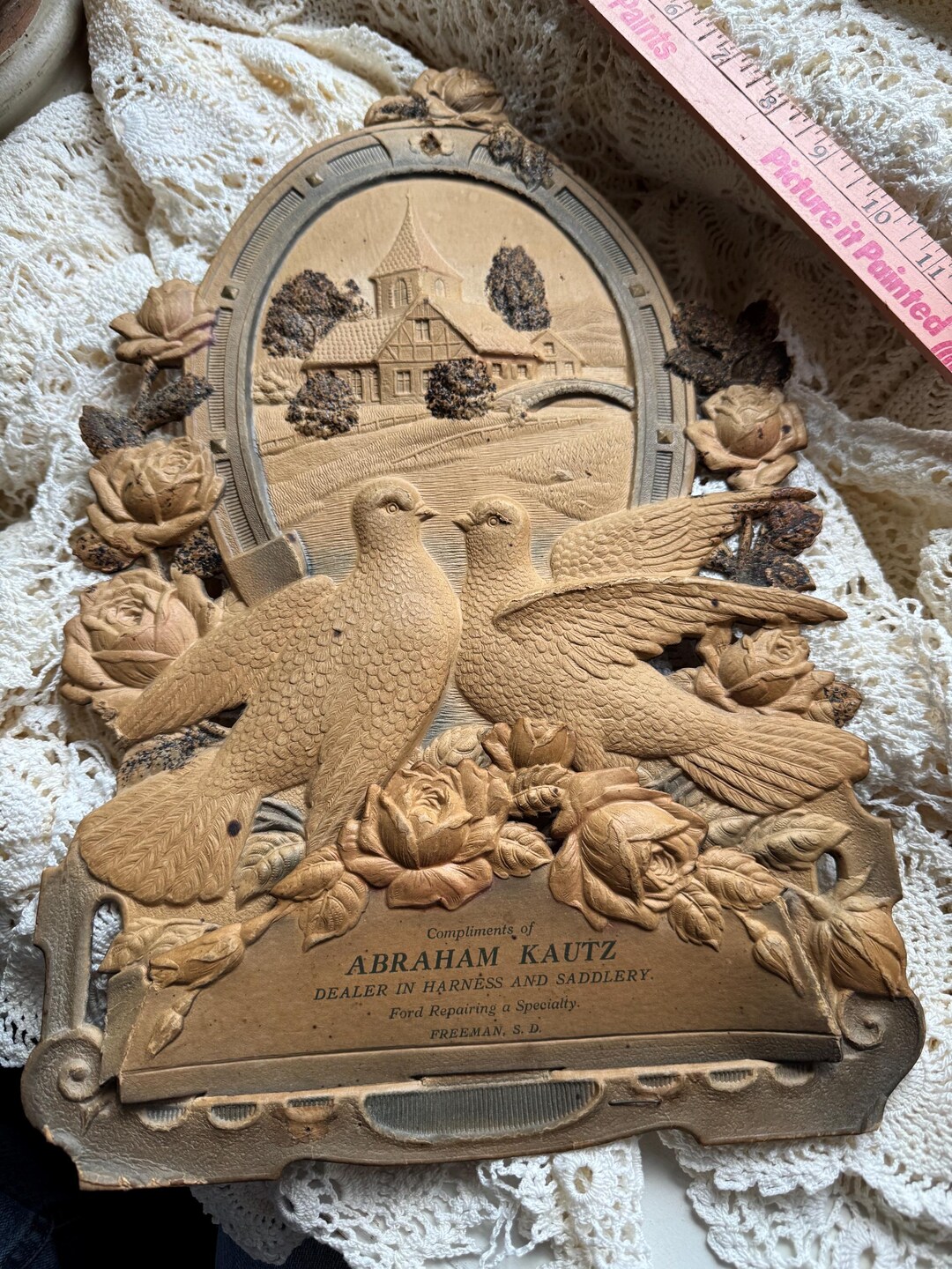 For A Victorian Paper Pulp Embossed Calendar Topper It’s Pretty ...