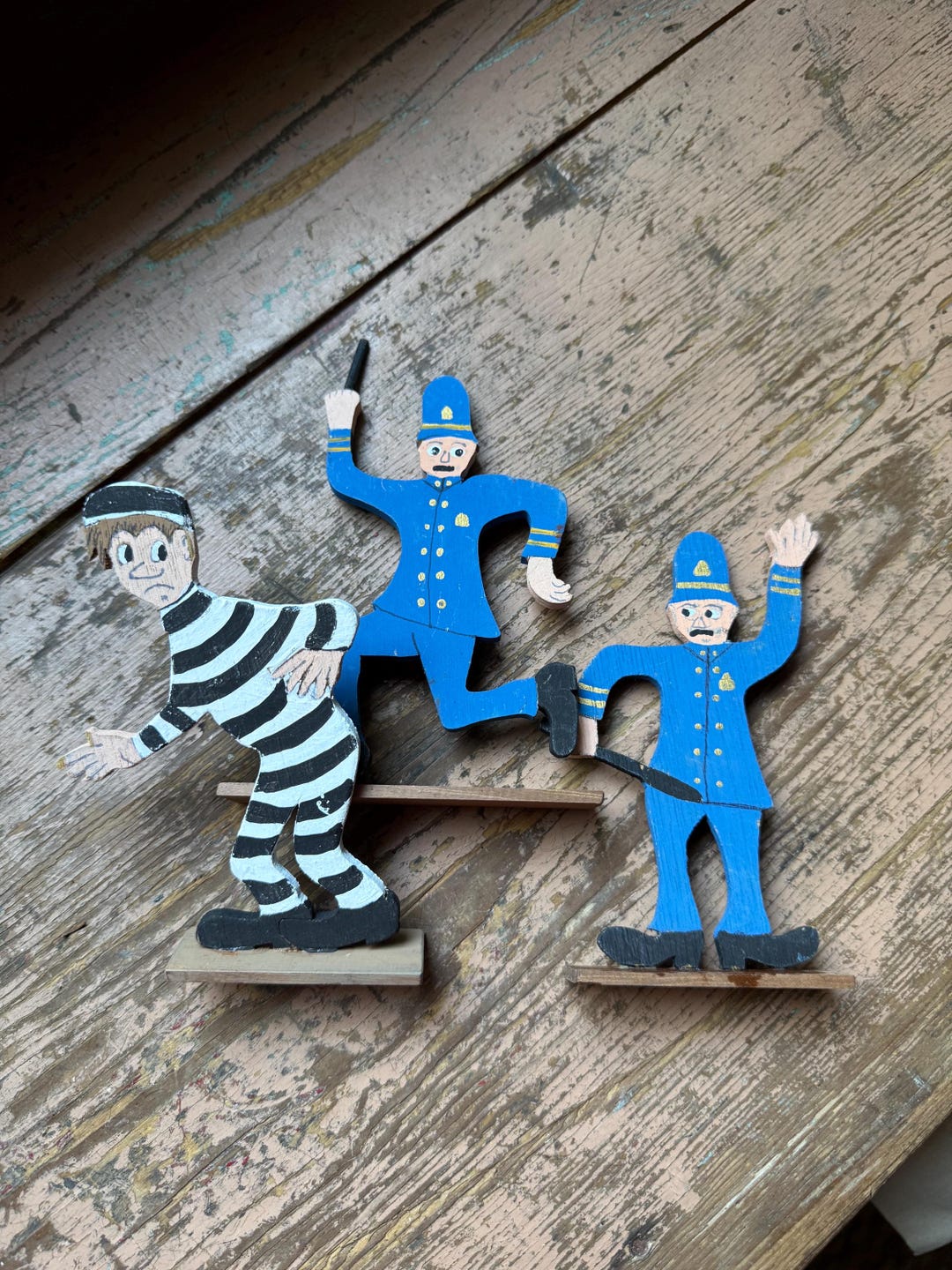 This Vintage Trio is Definitely Not AI Generated Vintage Folk Art Cop ...