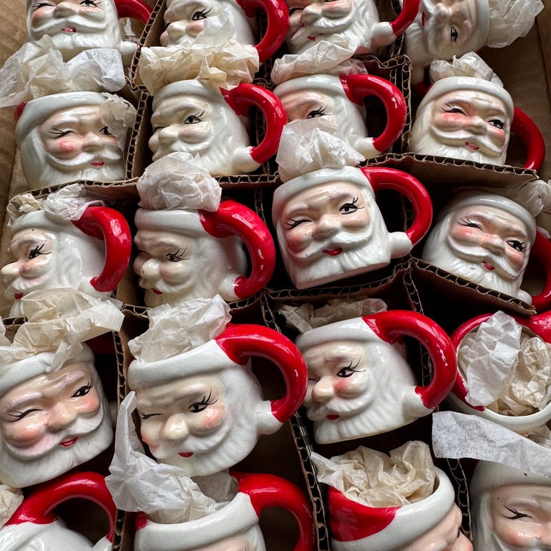 Vintage Santa Mugs - Etsy