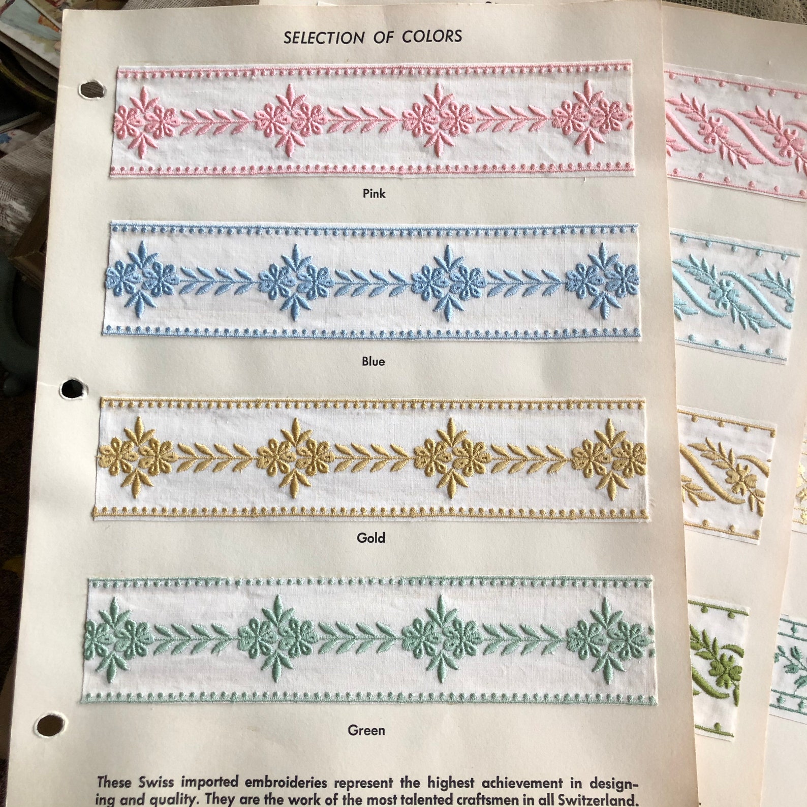 Swiss Vintage Embroidery Samples Perfect for the Crafty One - Etsy