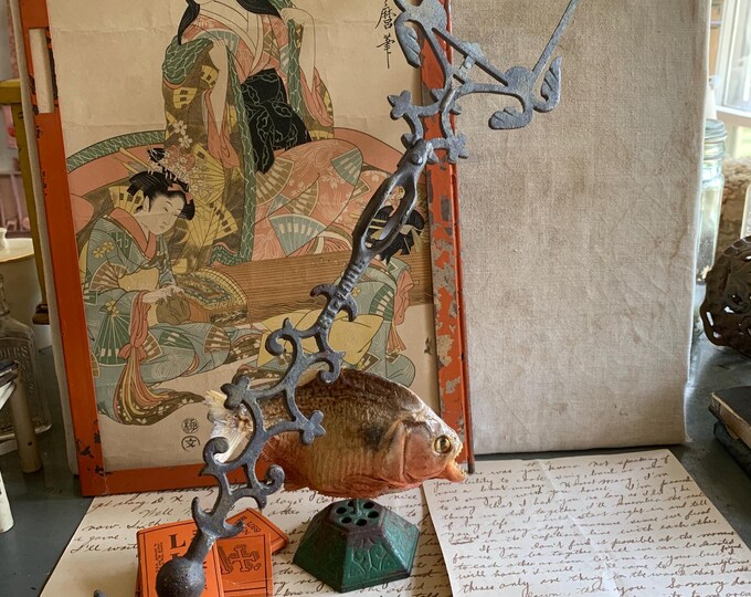 Skip the Rod Keep the Arrow Antique Kretzer Cast Flag Lightning Rod ...