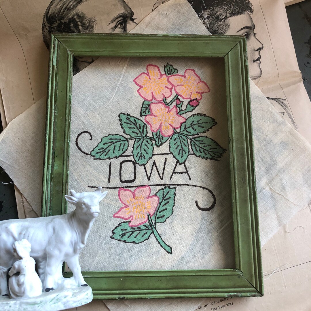 Frame It or Finish It Vintage Iowa State Flower Quilt Piece - Etsy