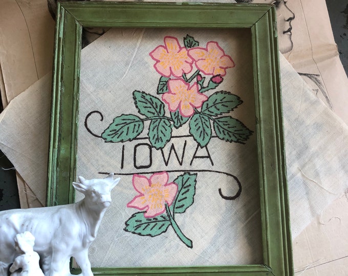 Frame It or Finish It Vintage Iowa State Flower Quilt Piece - Etsy
