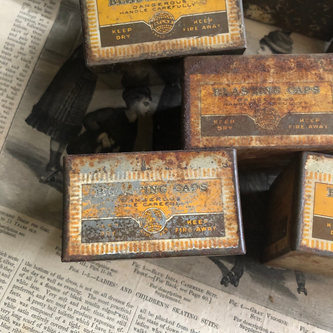 I’ll Send You One Antique EMPTY Atlas Blasting Caps Tin Rust and All - Etsy