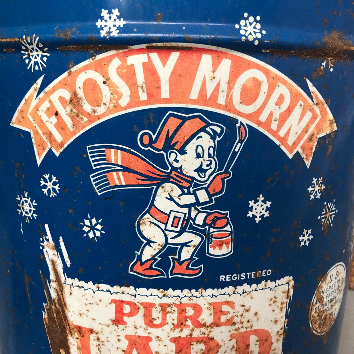 Wow This Vintage Large Frosty Morn Lard Tin Is Ready For the | Etsy