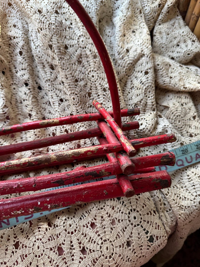 Come Christmas This Wonky Chippy Stick Red Folk Art Basket is Going to ...