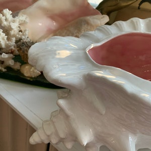 Pink & White Ceramic Sea Shell What Could Be Better - Etsy