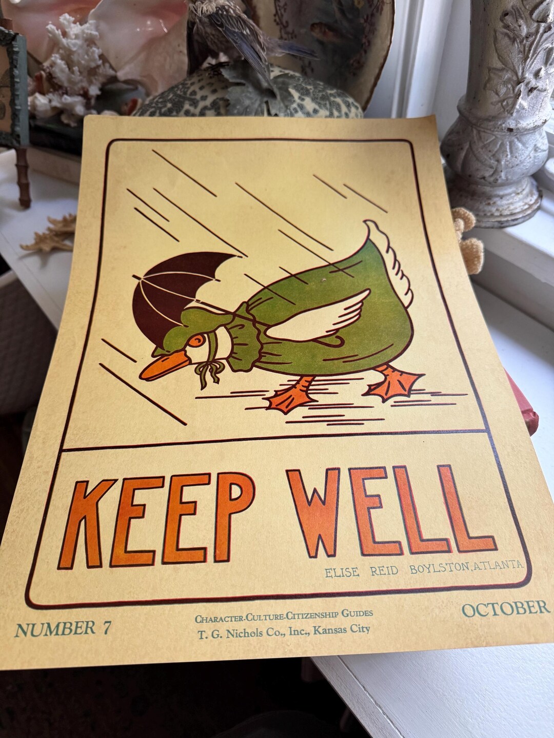 Keep Well Art Deco 1930s Chracter Culture Citizenship Poster With Duck ...