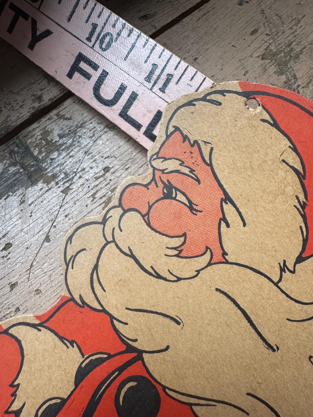 He’s A Jolly Fella on the Run Vintage USA Jointed Santa Diecut - Etsy
