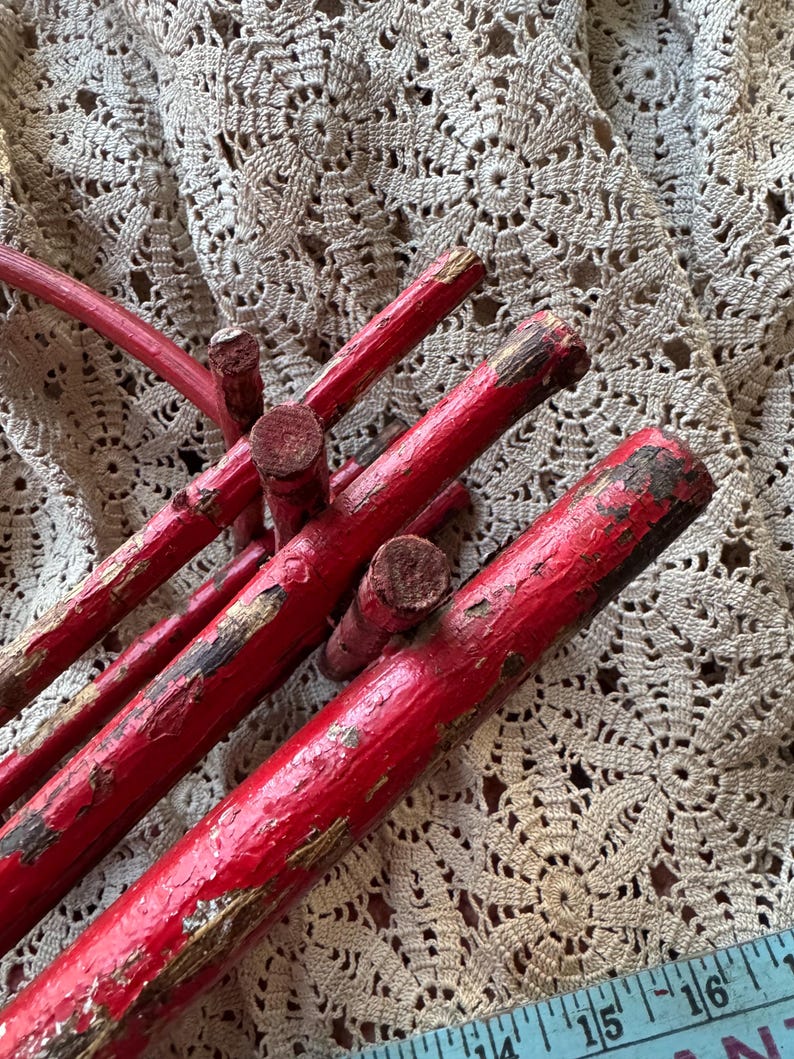 Come Christmas This Wonky Chippy Stick Red Folk Art Basket is Going to ...