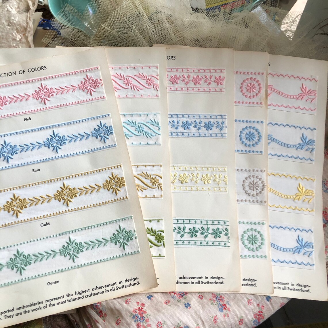 Swiss Vintage Embroidery Samples Perfect for the Crafty One - Etsy