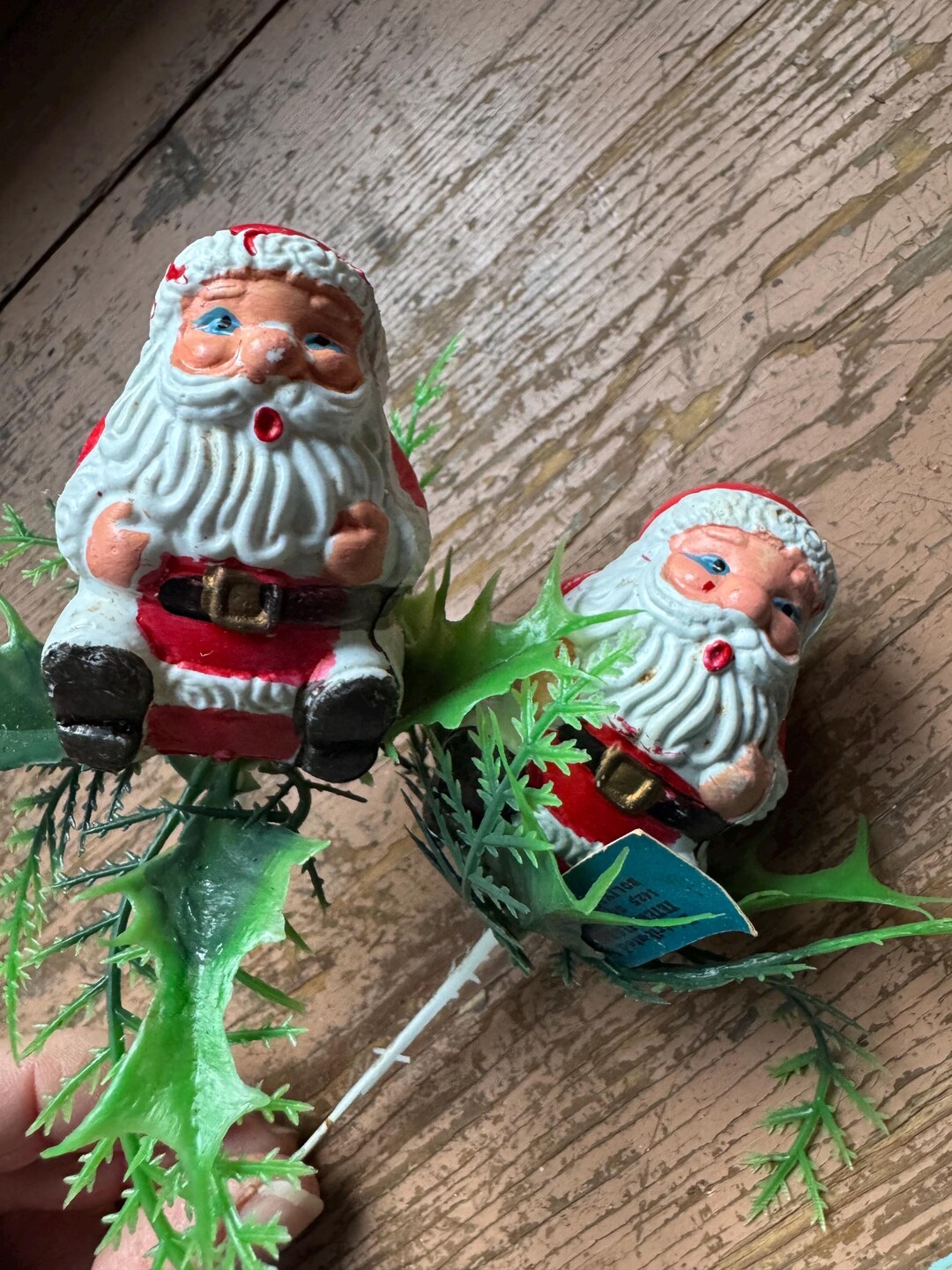 Pucker up Vintage Santa Floral Picks for Your Next Mcm Christmas ...