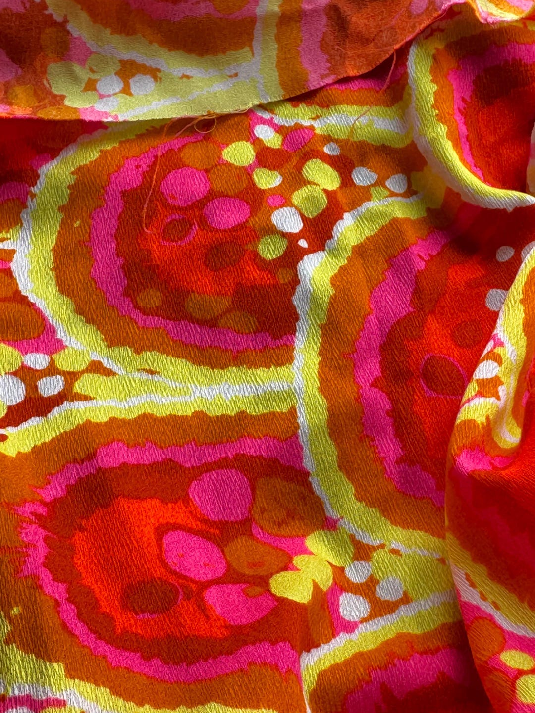 This Vintage NOS Bold Neon Psychedelic Sewing Material Stepped Right ...