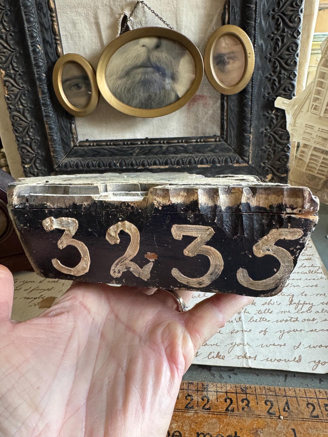 An Old Block of Wood Never Looked so Rad Antique Numbered Wall Paper ...