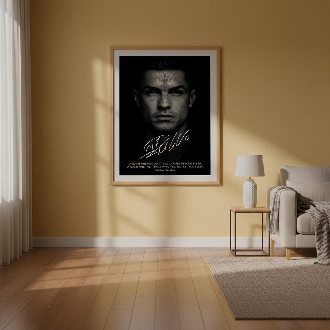 Cristiano Ronaldo Quote Poster: CR7 Motivational Soccer Wall Art ...