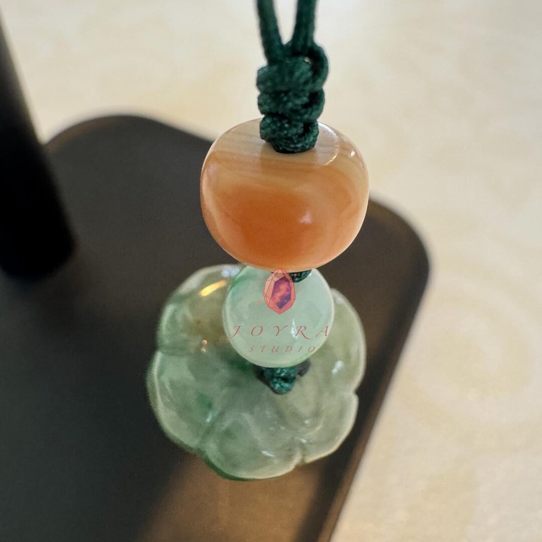 Hand-carved Jade Pumpkin Charm: Lucky Gemstone Keychain - Etsy