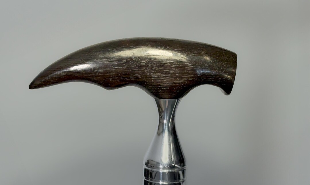 Sculpted Horn Walking Cane With Ebony Handle, Black Oak Shaft, for Men ...