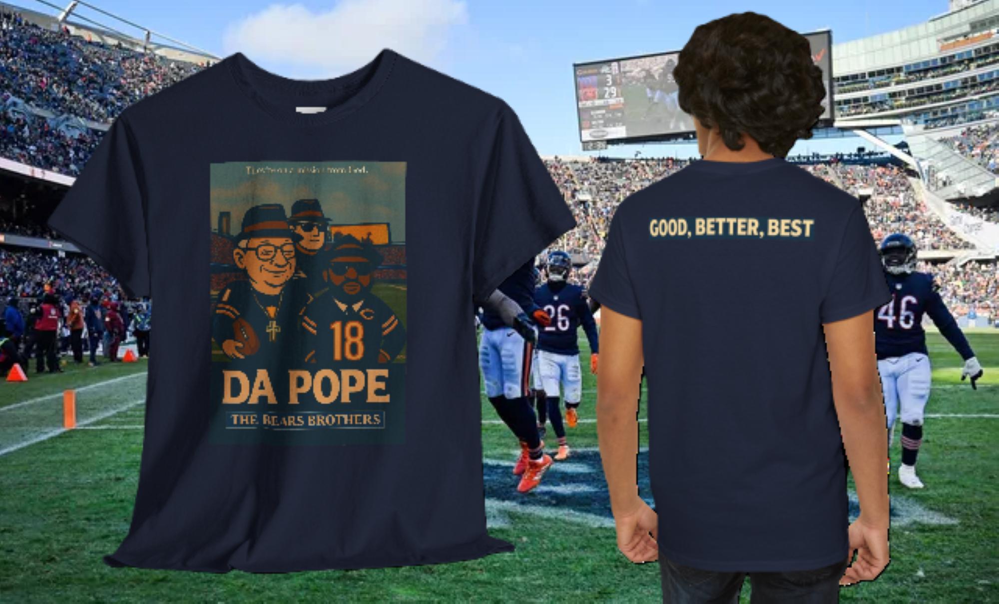 Da Pope & the Bears Brothers Poster Tee | T-shirt, Chicago Football ...
