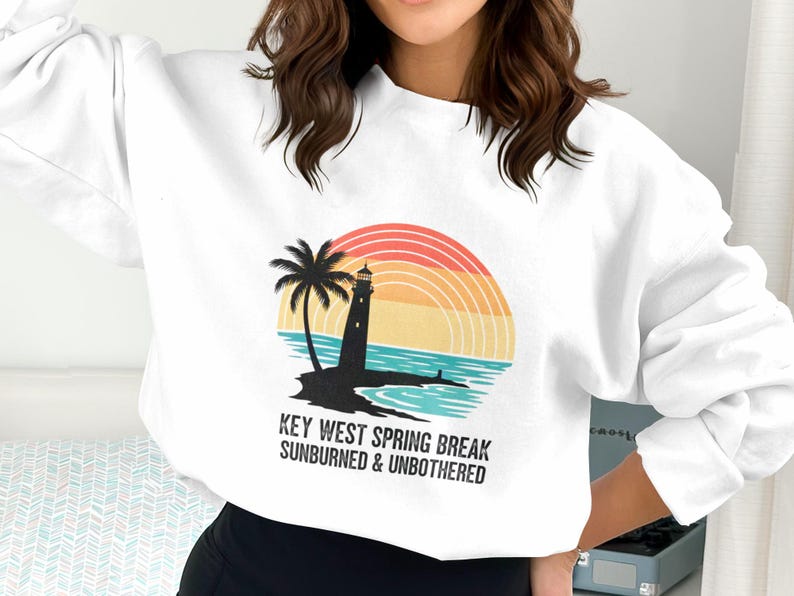 Sunburned and Unbothered Shirt: Key West Spring Break Retro Beach ...