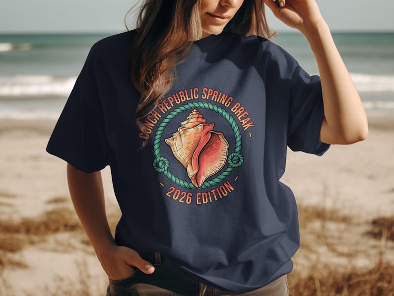 Conch Republic Spring Break Shirt: 2026 Key West Florida Retro Conch ...