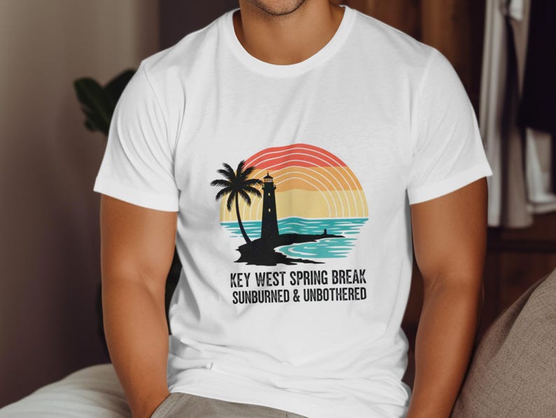Sunburned and Unbothered Shirt: Key West Spring Break Retro Beach ...