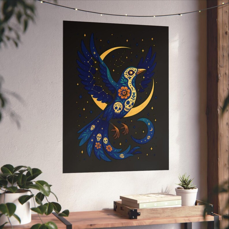 Calavera Mockingbird Constellation Alebrije Art Print Florida Coastal ...