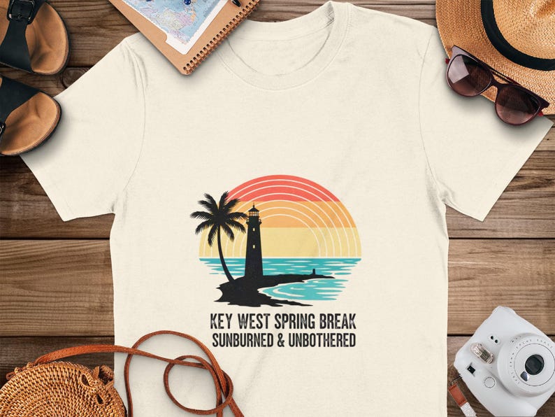 Sunburned and Unbothered Shirt: Key West Spring Break Retro Beach ...