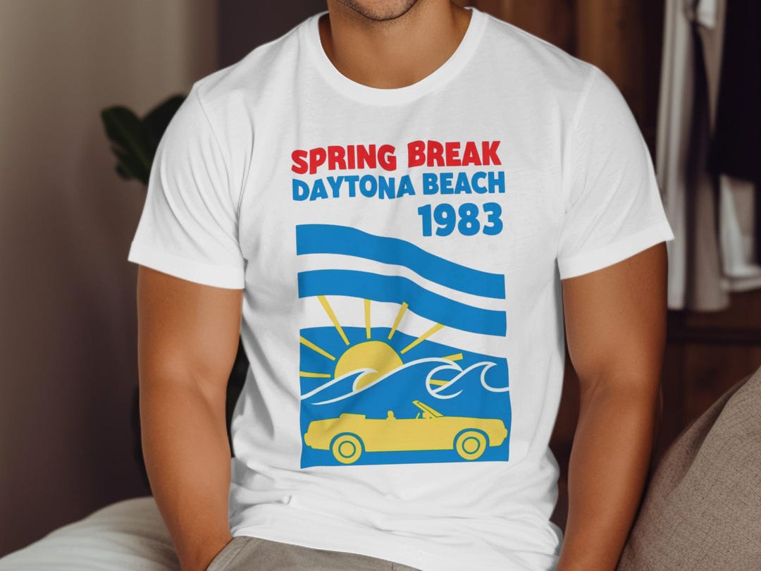 Daytona Beach Spring Break 1983 T Shirt: Retro Florida Car Driving ...
