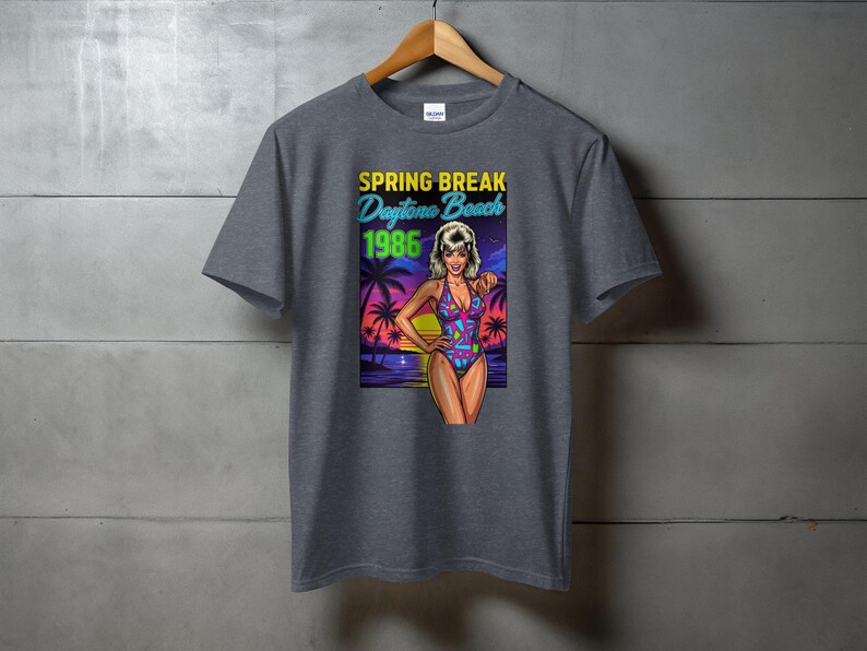 Retro Daytona Beach Spring Break 1986 Pin up T Shirt - Etsy
