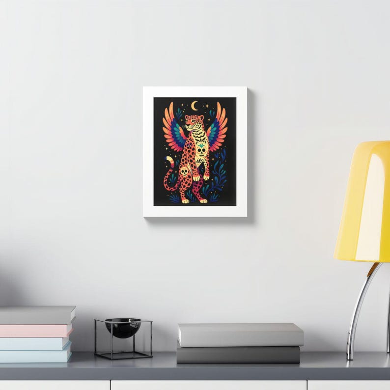 Calavera Winged Cheetah Alebrije Art Print Florida Coastal Folk Art ...