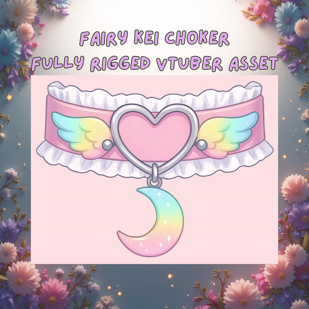 Fairy Kei Choker: Rigged Pastel Vtuber Accessory (live2d) - Etsy