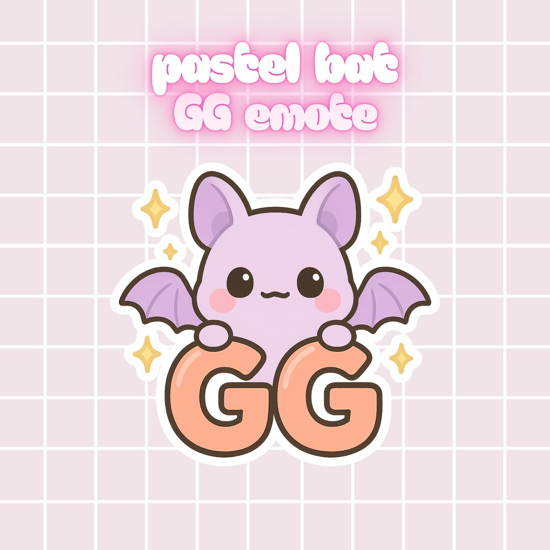 Pastel Bat GG Emote: Kawaii Twitch & Discord Emote - Etsy
