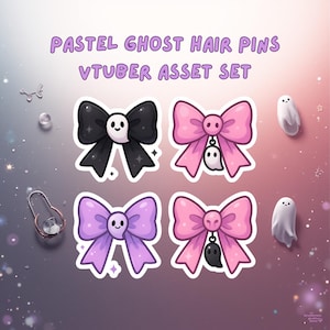 Pastel Ghost Hair Pins PNG: Kawaii Vtuber Accessory (digital Download ...