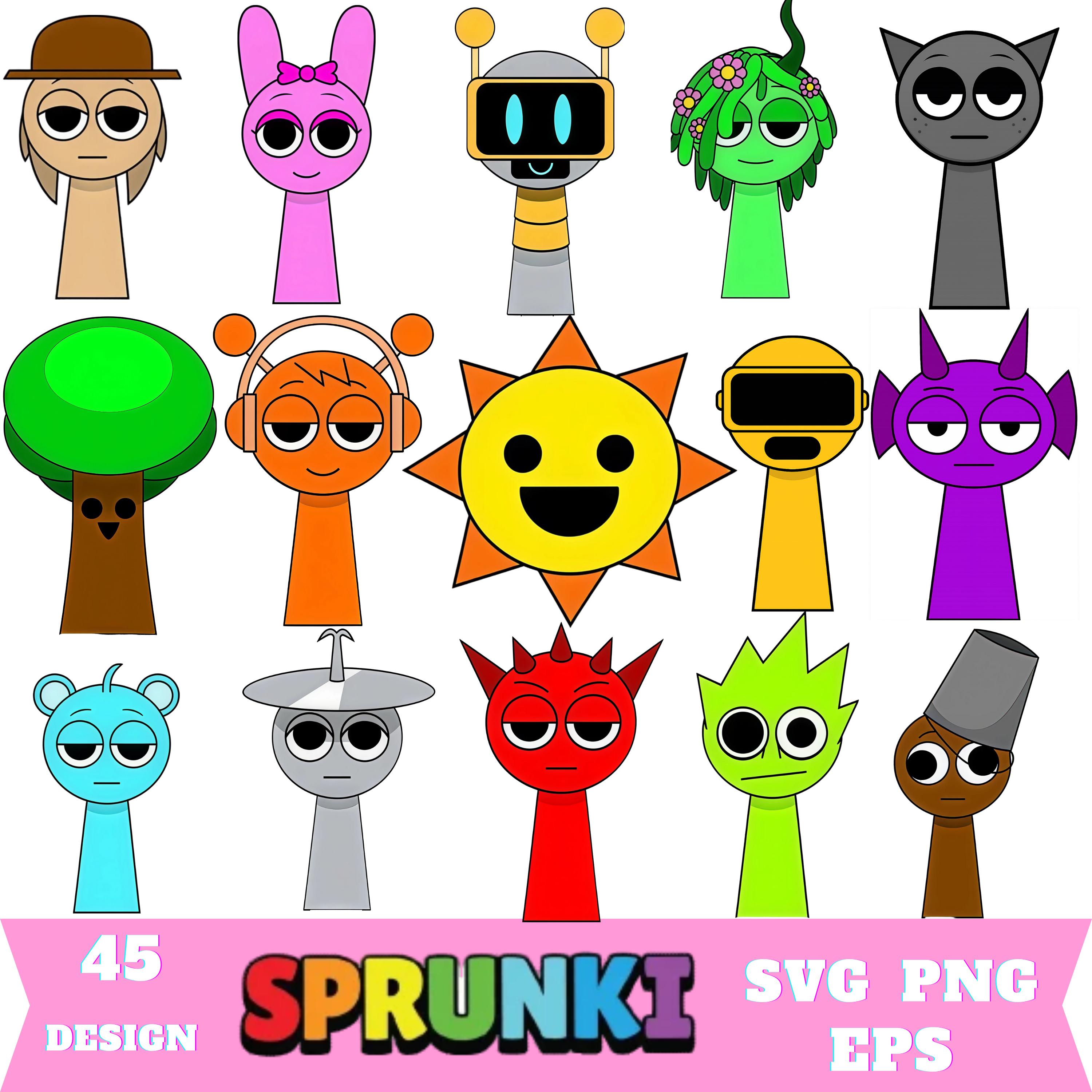 Sprunki Characters SVG Bundle: Incredibox Gamer Designs (digital ...